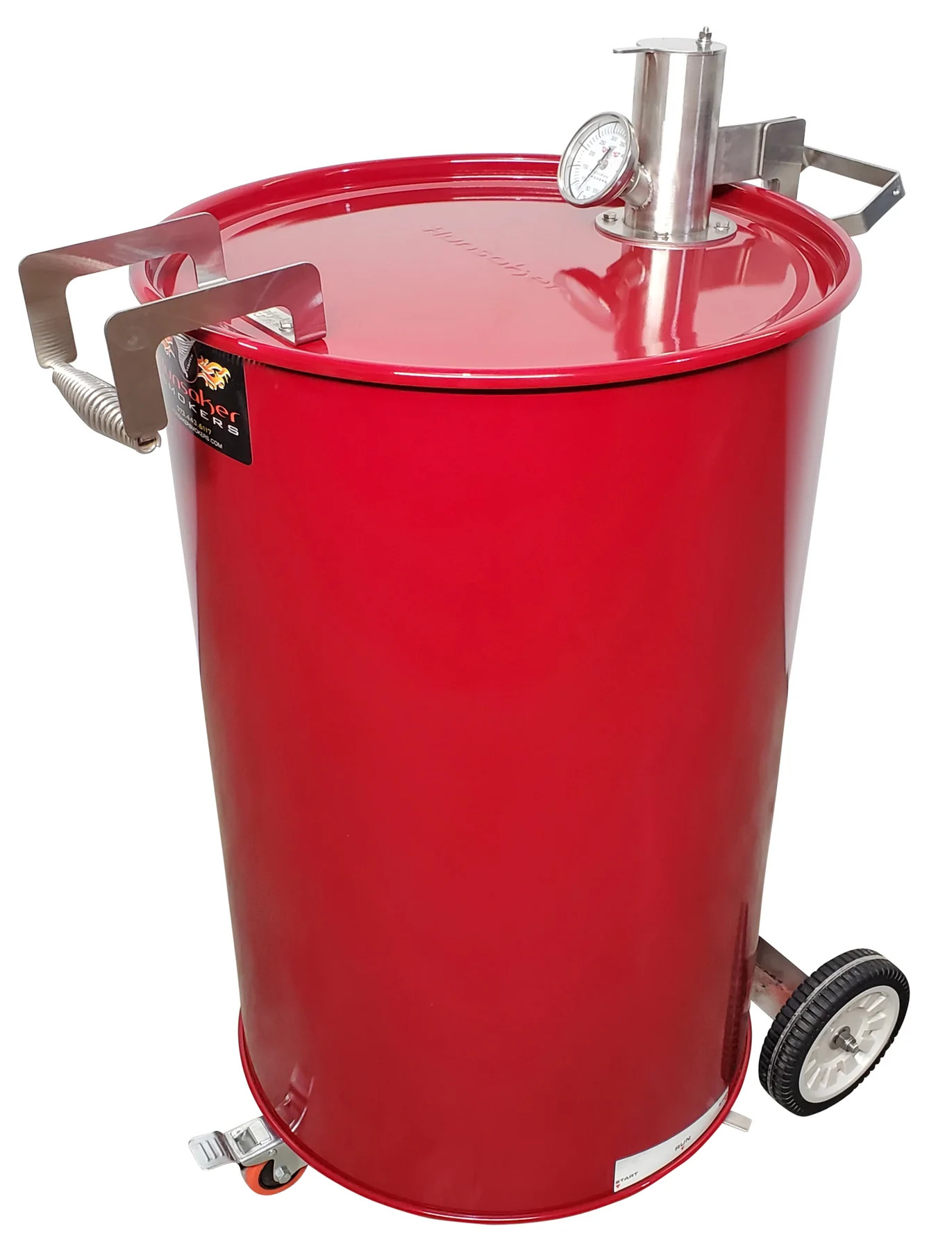 Hunsaker Drum Vortex Smoker – GLOSS RED | Smokin' Deal BBQ